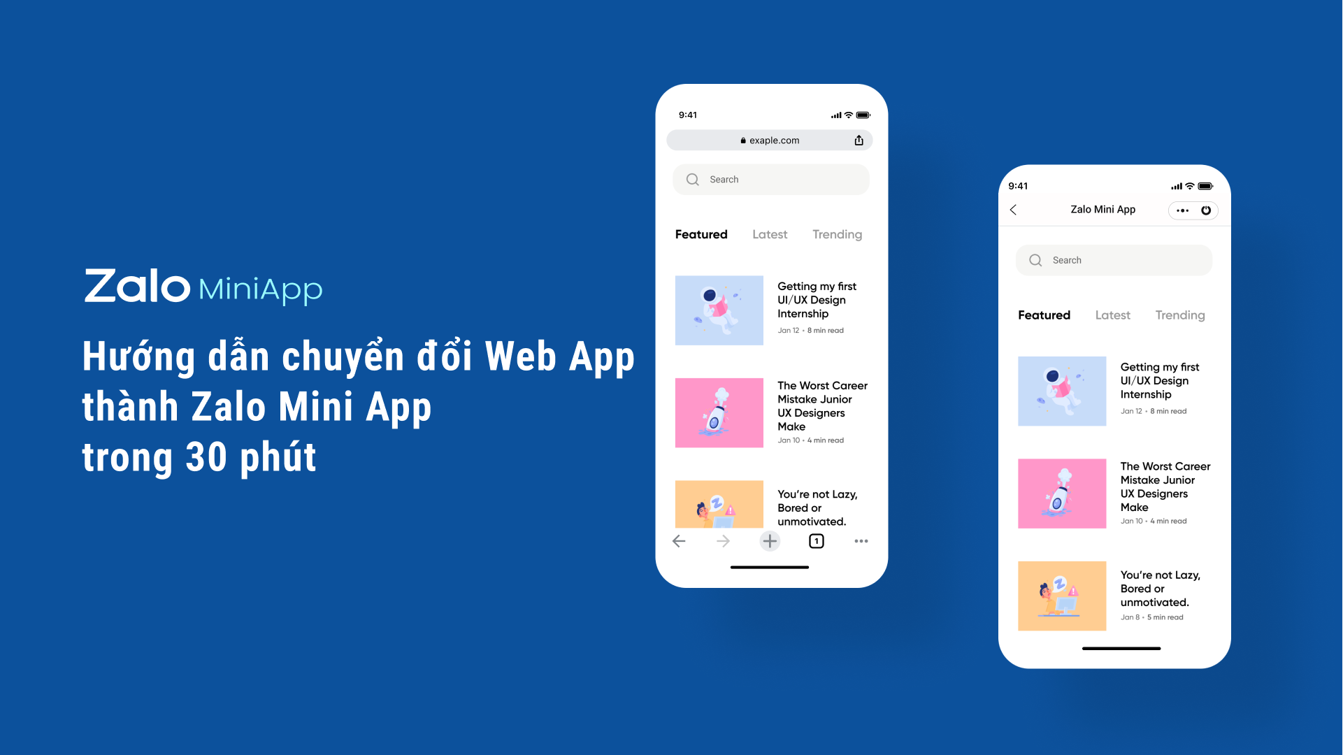 Hướng dẫn chuyển đổi Web App thành Zalo Mini App trong 30 phút | Zalo Mini App