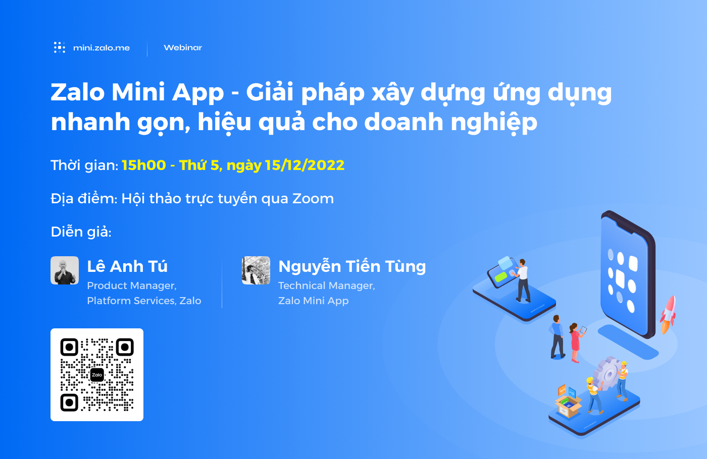 Zalo Mini App - Webinar #1 Tháng 12, 2022 | Zalo Mini App